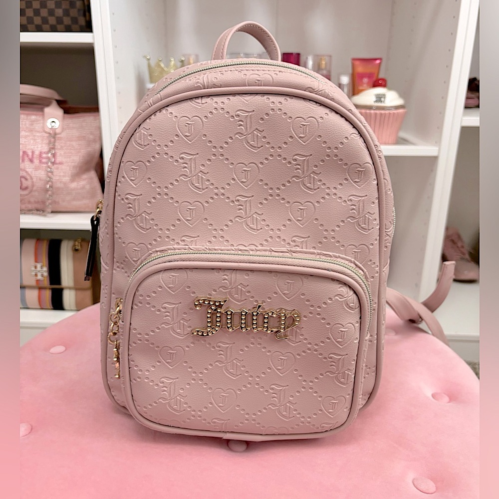 Juicy Couture Dusty Blush Pink Logo Backpack - Gem